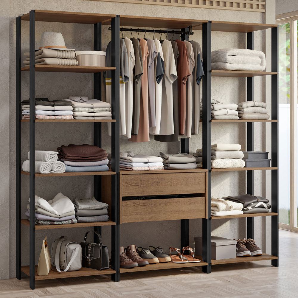 Clóset Modulado Valencia 2 Cajones 188cm Marrón/Negro Madesa 01 ...