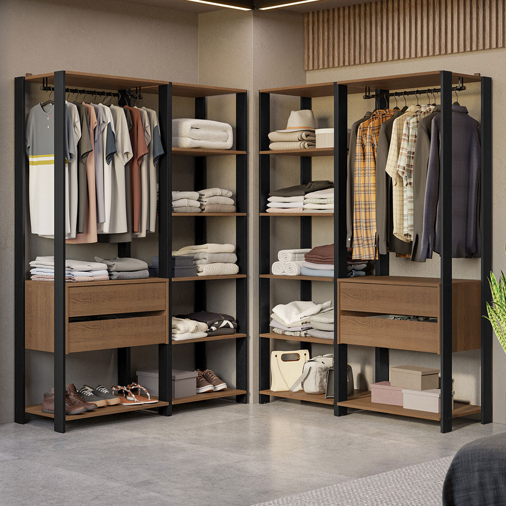 Clóset Modulado Valencia 4 Cajones 358cm Marrón/Negro Madesa 04 ...